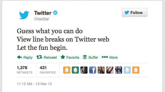 Twitter's Line Break Feature: Using it to Stand Out